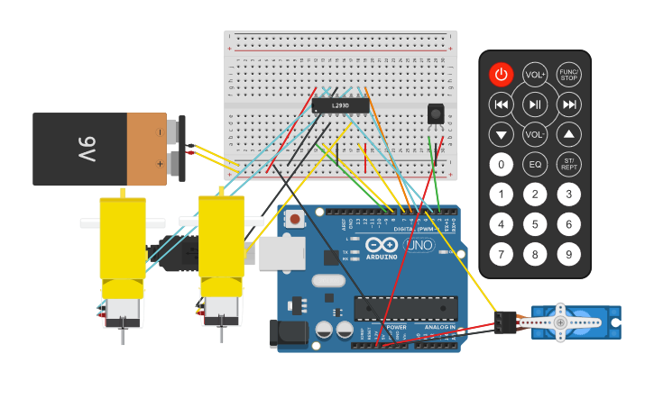 Circuit design Copy of Rover System Code (w/ PWM) - Tinkercad Circuit design Copy of Rover System Code (w/ PWM) - Tinkercad