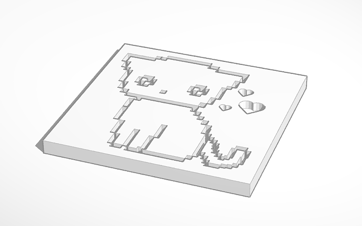 3D design Pixel Art Cat - Tinkercad