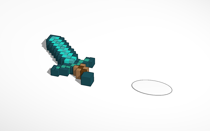 3D design Diamond sword for minecraft - Tinkercad