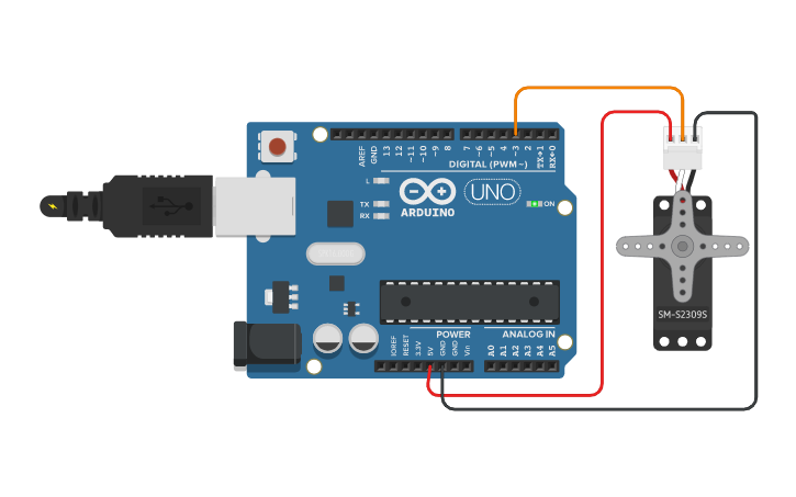 Circuit design Micro Servo - Tinkercad