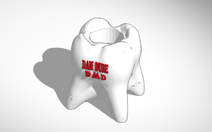 3D design Tooth Pencil Holder - Tinkercad