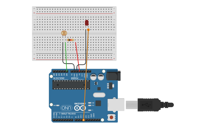 Circuit design LDR - Tinkercad