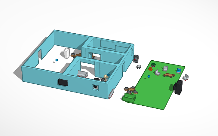 3D design House and backyard | Tinkercad