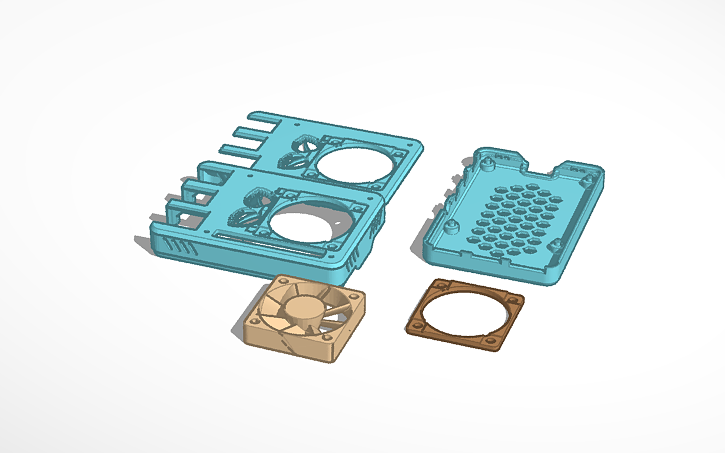 3D design Raspberry Pi 4 Gehäuse 40mm Noctua Vorlagen - Tinkercad 3D design Raspberry Pi 4 Gehäuse 40mm Noctua Vorlagen - Tinkercad