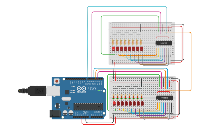 Circuit design Chenillard - Tinkercad