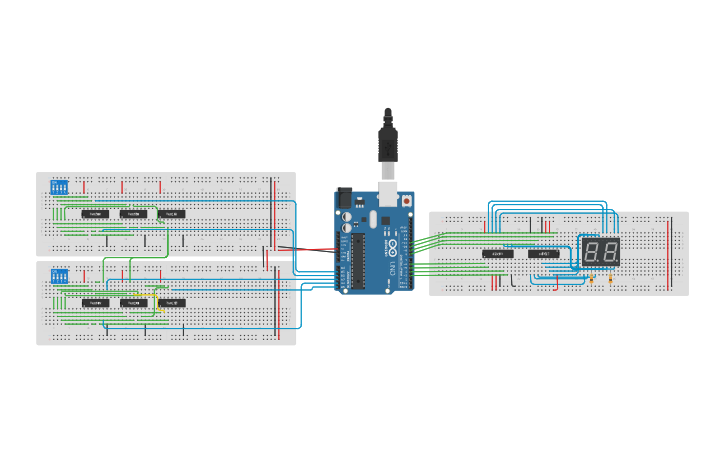 Circuit design The CD4511 IC and 7 Segment Display - Tinkercad
