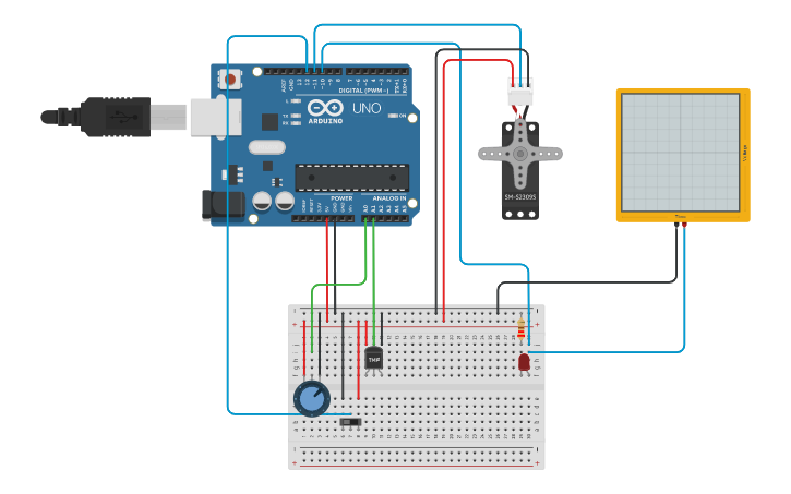 Circuit design Copy of Activity 3. Sensors and actuators with Arduino | Tinkercad
