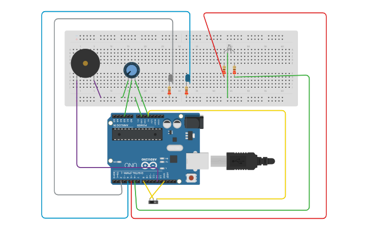 Circuit design potenciometro | Tinkercad