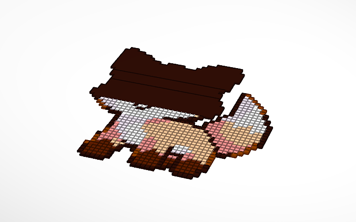 3D design Cat Pixel Art - Tinkercad