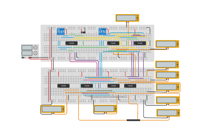 Circuit Design Composite Adder Subtractor Tinkercad