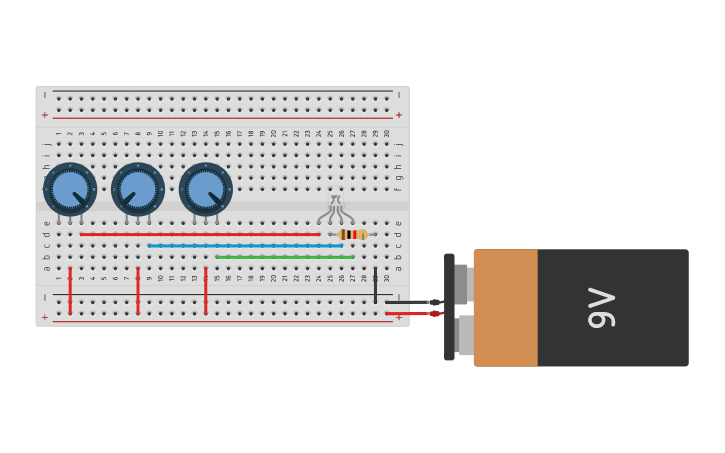 Circuit design resistencia variable - Tinkercad