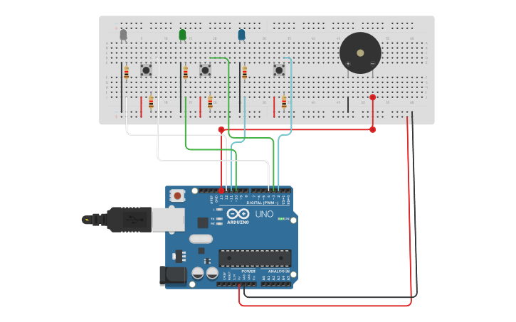 Circuit design pushbutton - Tinkercad