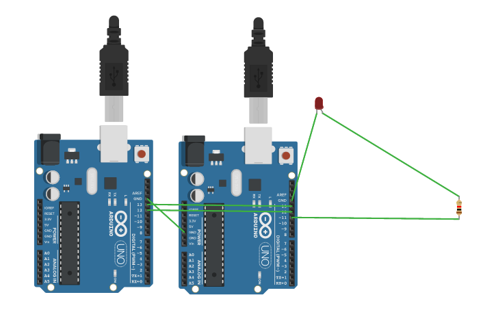 Circuit design 2 arduinos - Tinkercad Circuit design 2 arduinos - Tinkercad