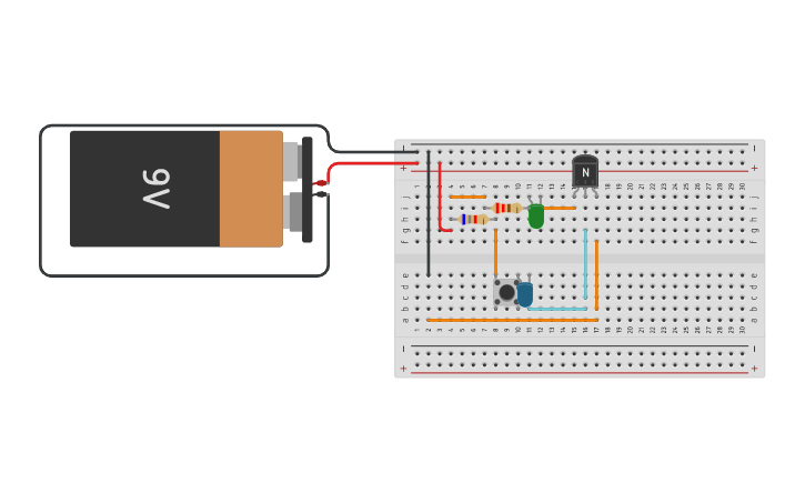 Circuit design Practica 8 Transistor NPN | Tinkercad