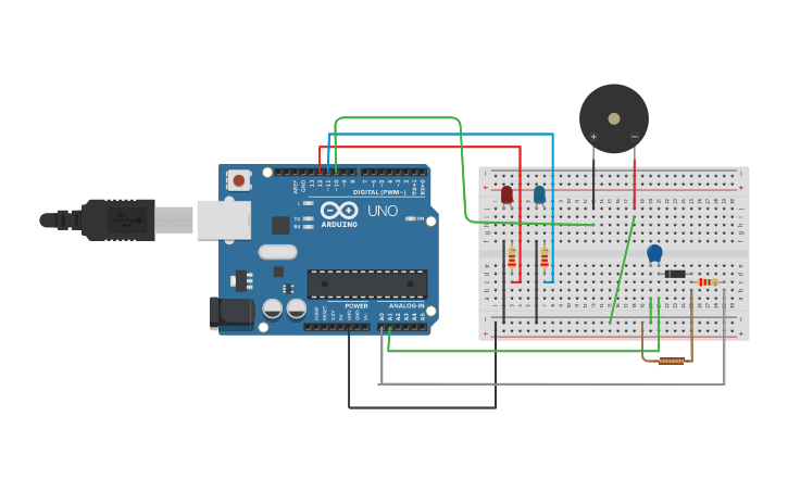 Circuit design Detector de Metais - Tinkercad