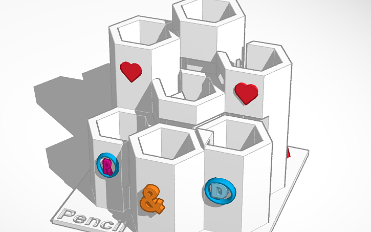 3D design D & R Pencil Holder - Tinkercad