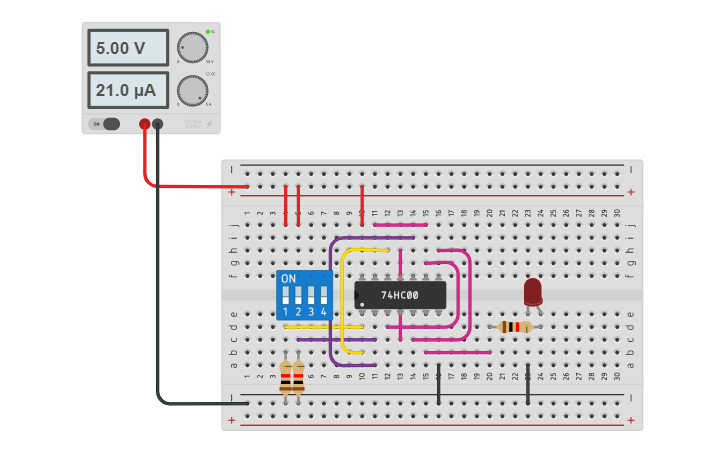 Circuit design XOR Gate using NAND Gate (7400-IC) - Tinkercad Circuit design XOR Gate using NAND Gate (7400-IC) - Tinkercad