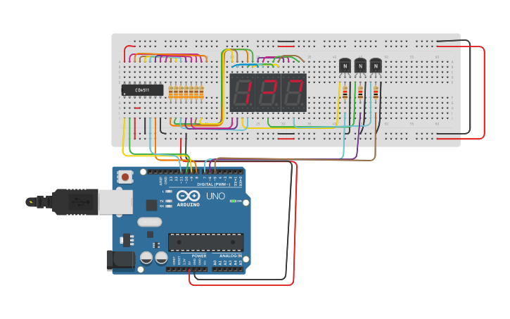 Circuit design multiplexador | Tinkercad