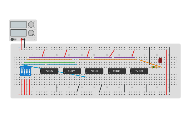 Circuit design circuito lógico B - Tinkercad