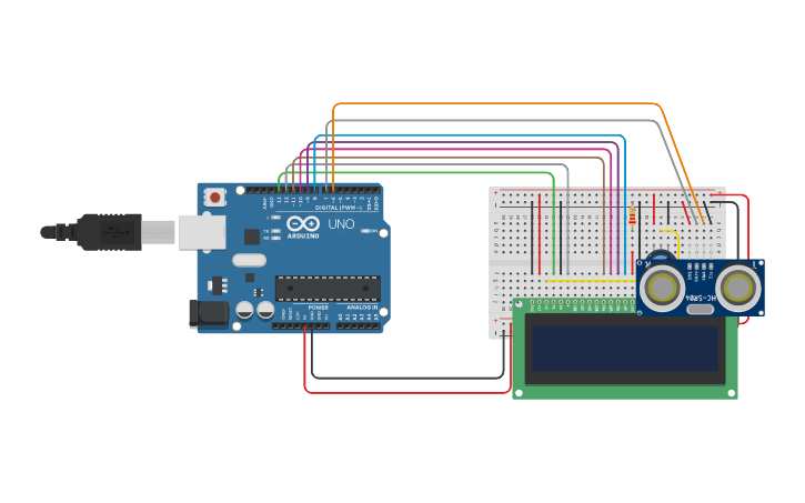 Circuit design LCD - Tinkercad