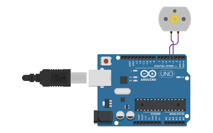 Circuit design Arduino Motor DC - Tinkercad