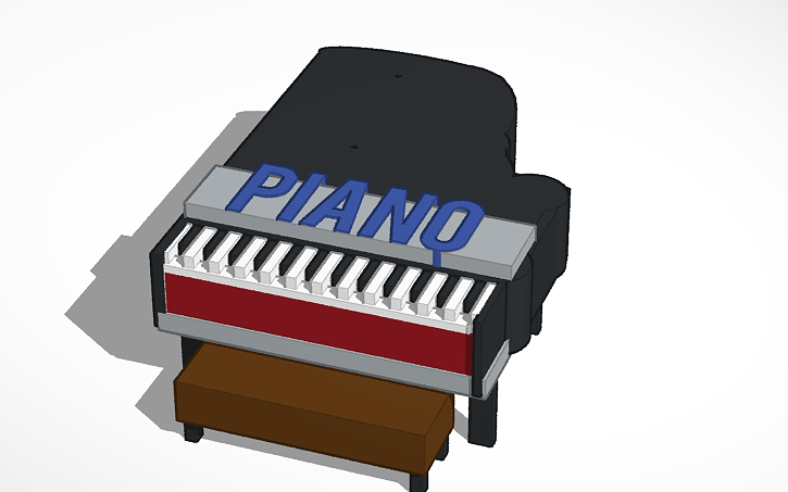 3D design piano - Tinkercad