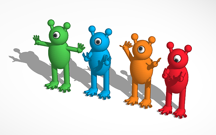 3D design Colorful Aliens - Tinkercad