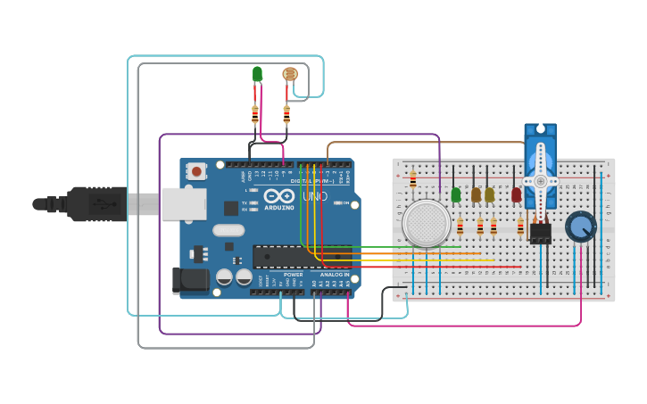 Circuit Design Проект 1 Потенциометр Датчик газа Фоторезистор