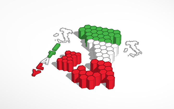 3D design Italy with side buddies - Tinkercad