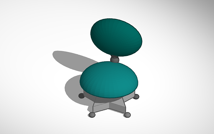 3D design blue prototype office chair - Tinkercad