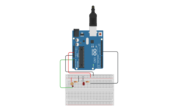 Circuit design SENSOR LDR - Tinkercad