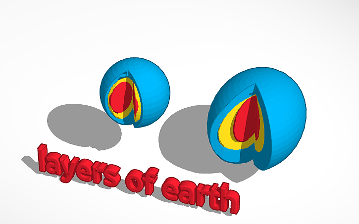 3D design layers of earth - Tinkercad
