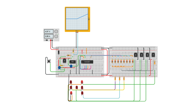 Circuit design TEC 244 Digital Dice Project - Tinkercad