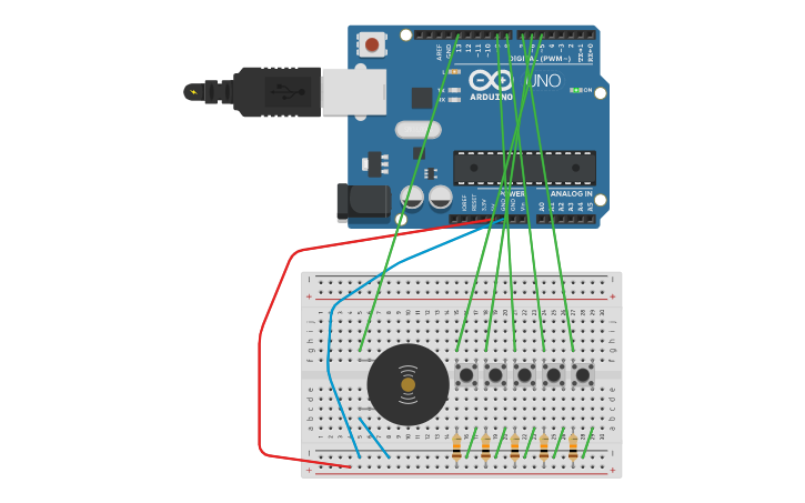 Circuit Design Эксперимент 8 Мерзкое пианино 2 2 Tinkercad