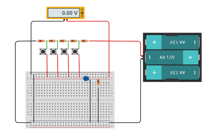 Circuit design Resistor Ladder - Tinkercad