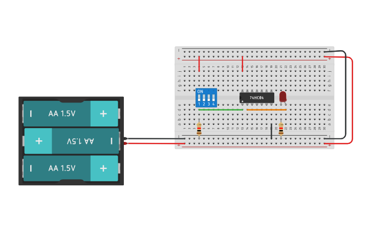 Circuit design Puerta NOT G1 | Tinkercad