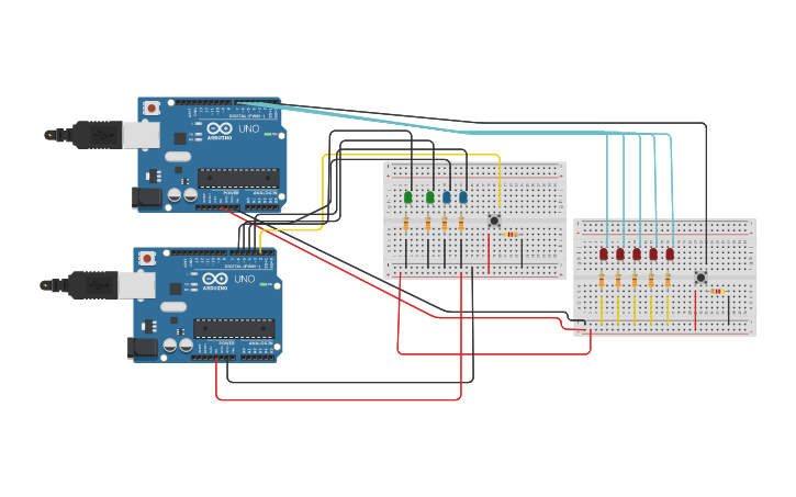 Circuit design 5 leds y dos LEDS estén encendidos y dos LEDS apagados ...