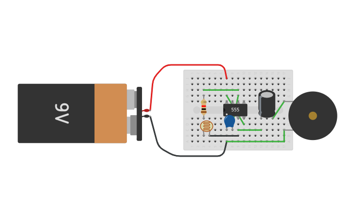 Circuit design Basic Siren Circuit based on LDR using a single 555 ...