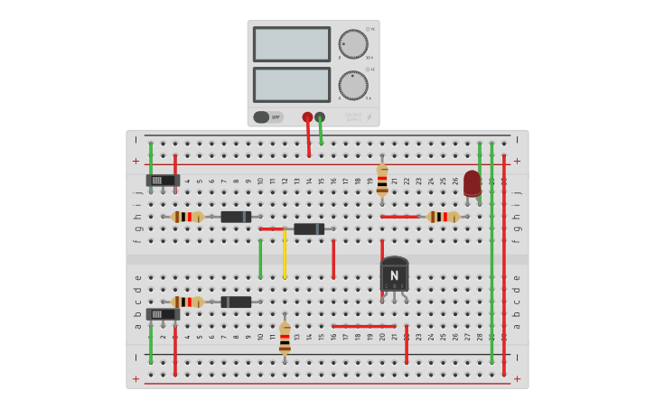 Circuit design DTL NOR gate - Tinkercad