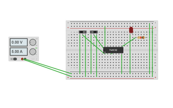 Circuit design OR Gate - Tinkercad