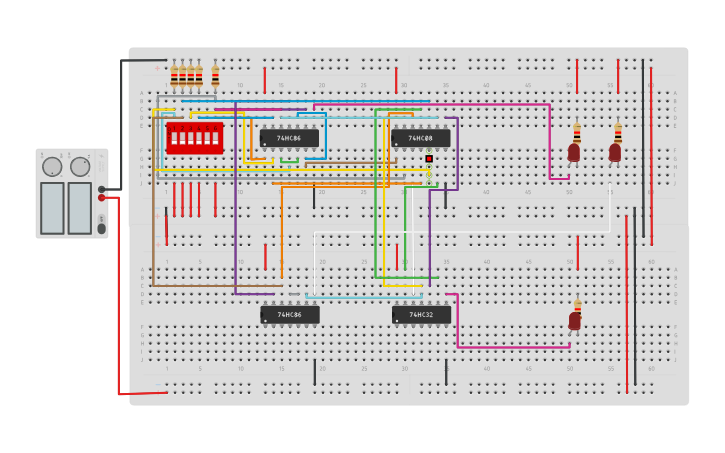 Circuit Design 2 Bit Adder Subtractor Tinkercad