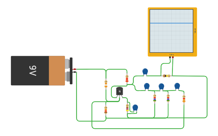Circuit design RC phase shift oscillator - Tinkercad
