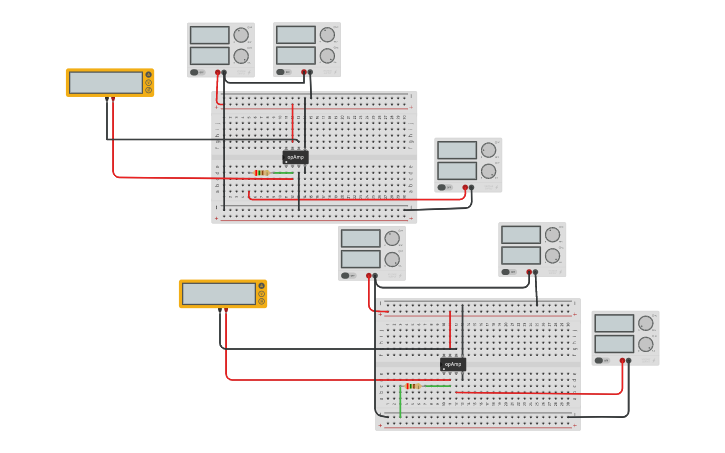 Circuit design corriente a voltaje | Tinkercad
