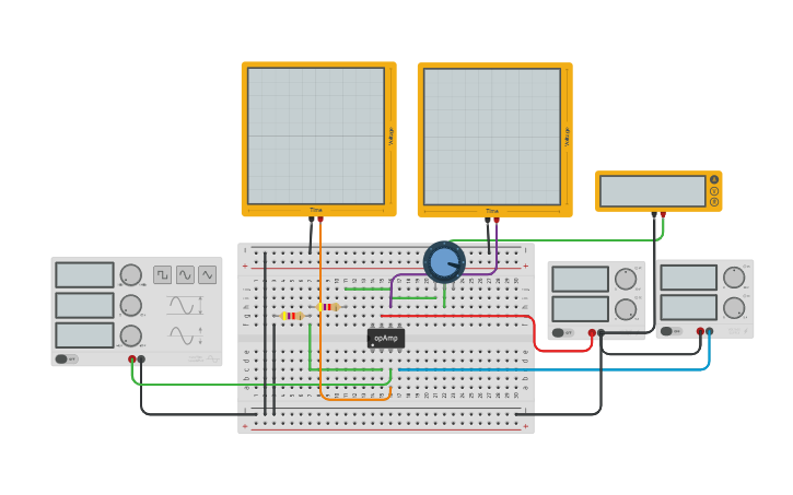 Circuit design LM741 - Tinkercad