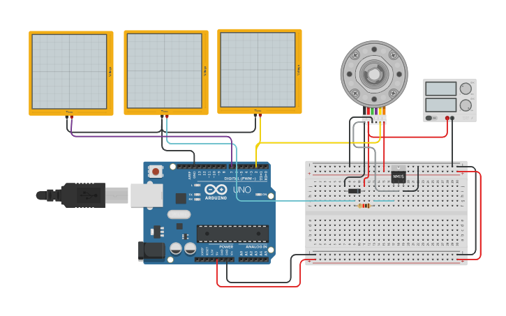 Circuit design Controllo motore DC | Tinkercad