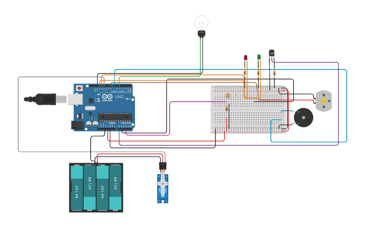 Circuit design Proyecto de Programación -Iluminación- Parte 3. | Tinkercad