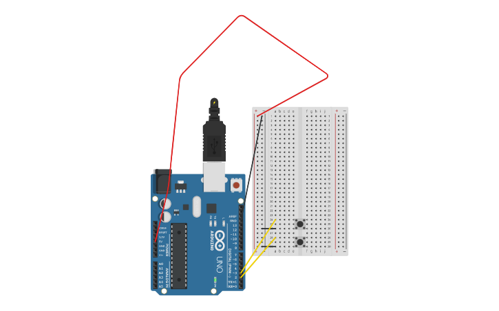 Circuit design COUNTING TO 10 interrupts | Tinkercad
