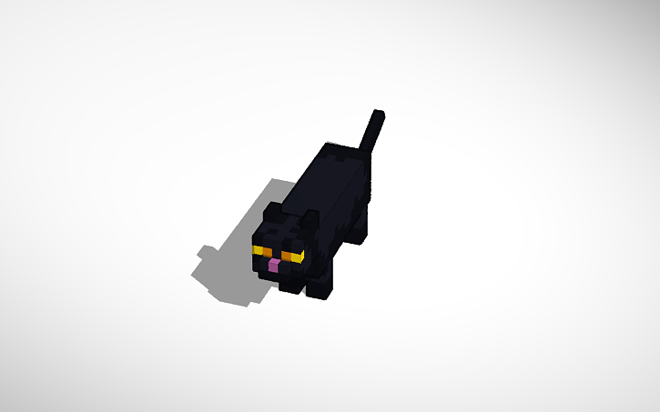 3D design Minecraft Black Cat - Tinkercad