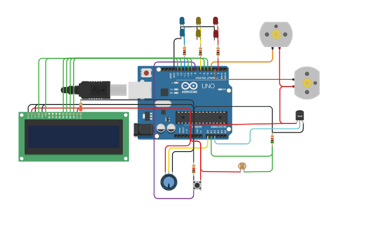 Circuit design Electronic Climate Controlled Greenhouse - Tinkercad