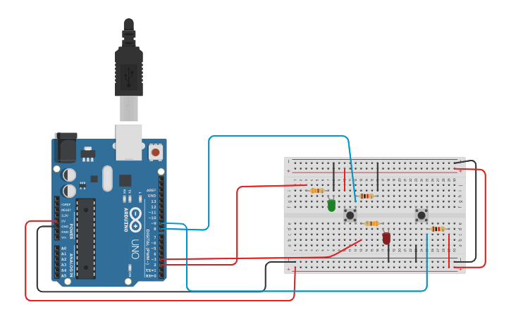 Circuit design Pull up and pull Down Resistor | Tinkercad